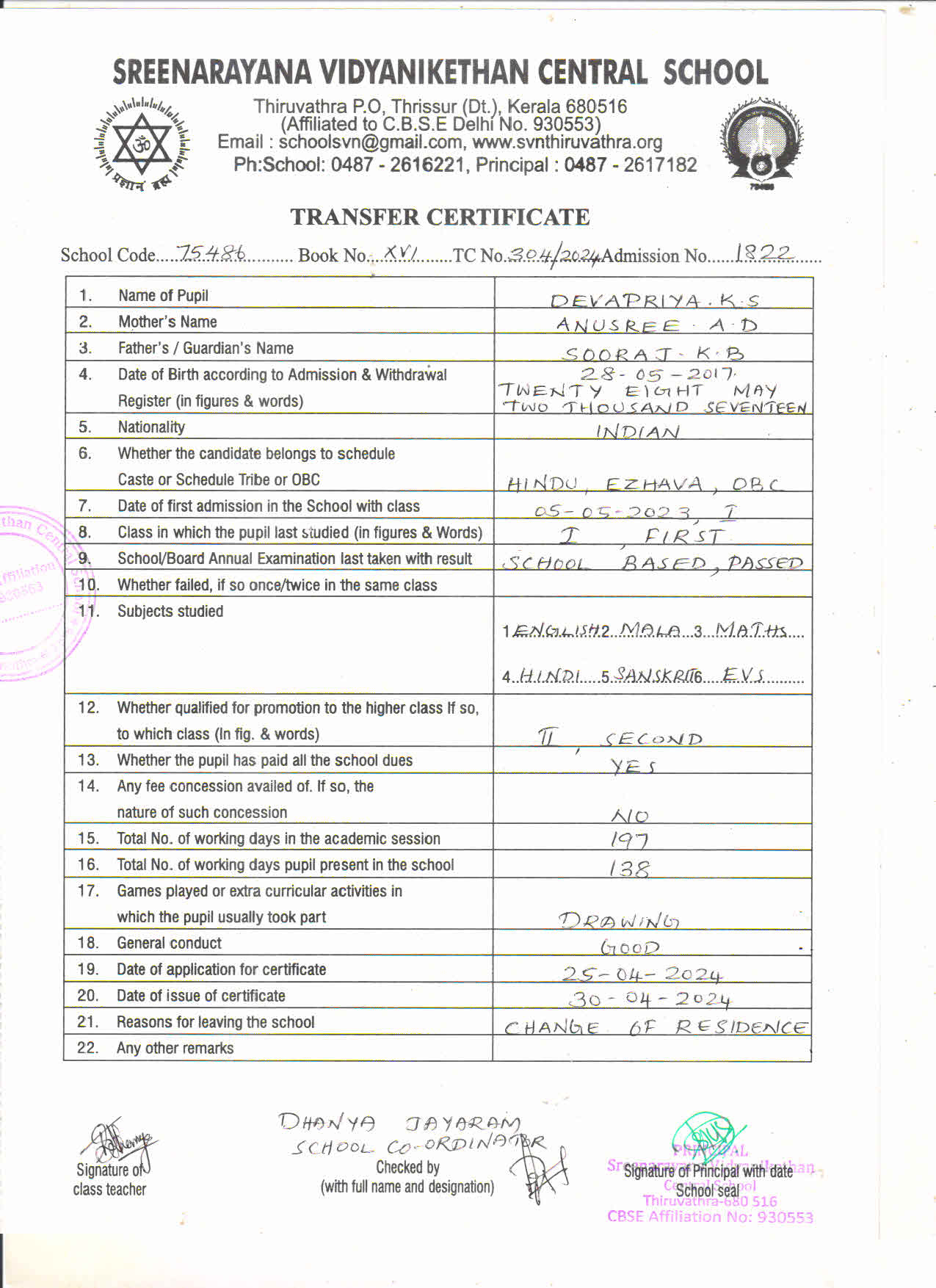 TC 2024 | svnthiruvathra